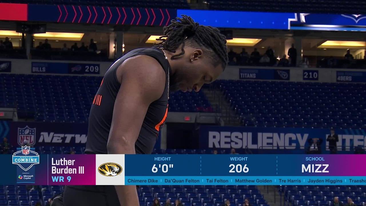 Missouri Wide Receiver Luther Burden III Runs 4.41 40-Yard Dash - 2025 NFL Combine