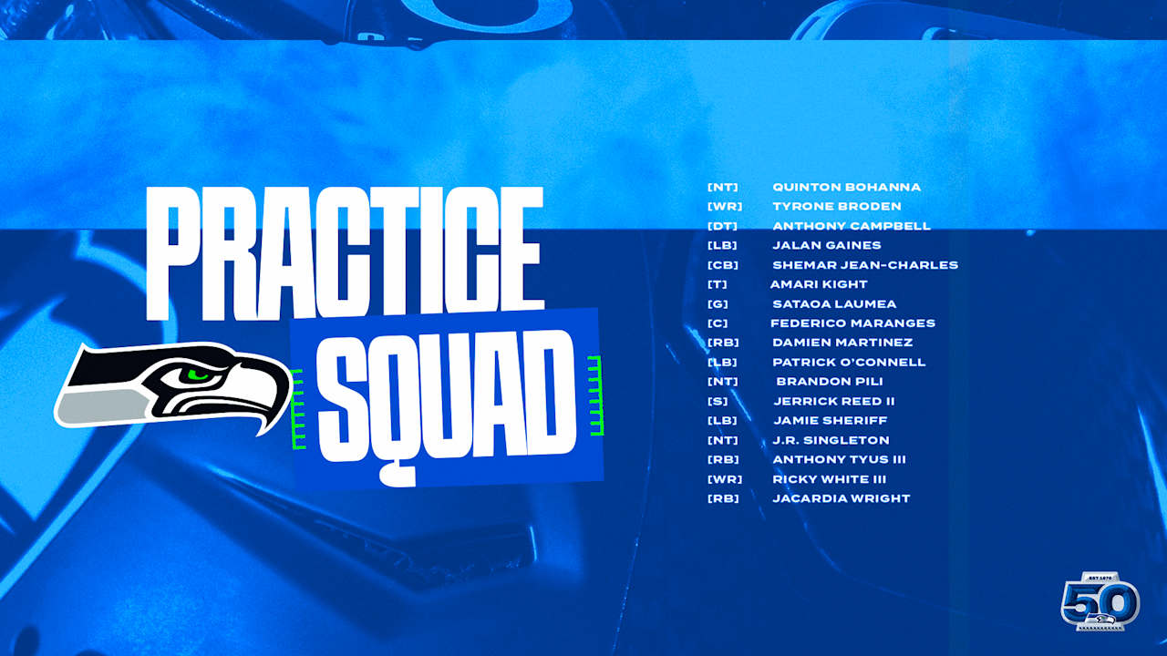 Seahawks Sign 17 To Practice Squad; Including 2025 Draft Picks Damien Martinez & Ricky White III