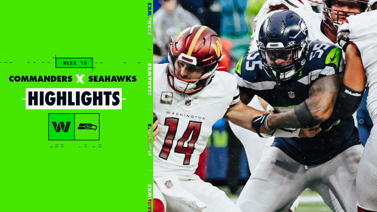 2023 Week 10 Seahawks vs. Commanders Dre'Mont Jones Sacks Sam Howell ...