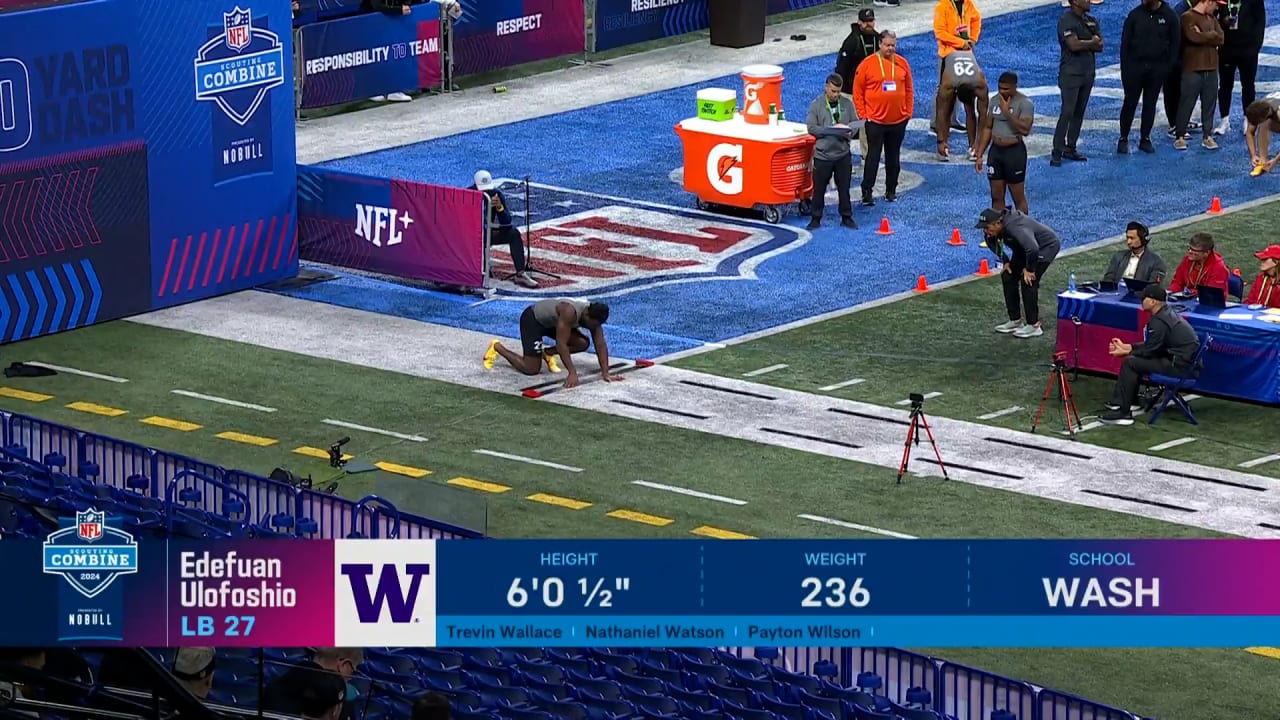 University Of Washington Linebacker Edefuan Ulofoshio Runs 40-Yard Dash ...