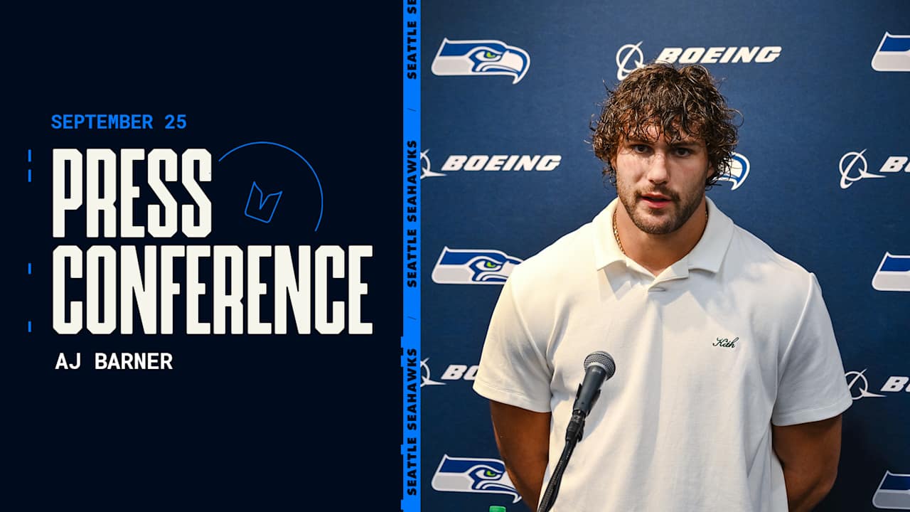 AJ Barner Postgame Press Conference - 2025 Week 4 at Cardinals