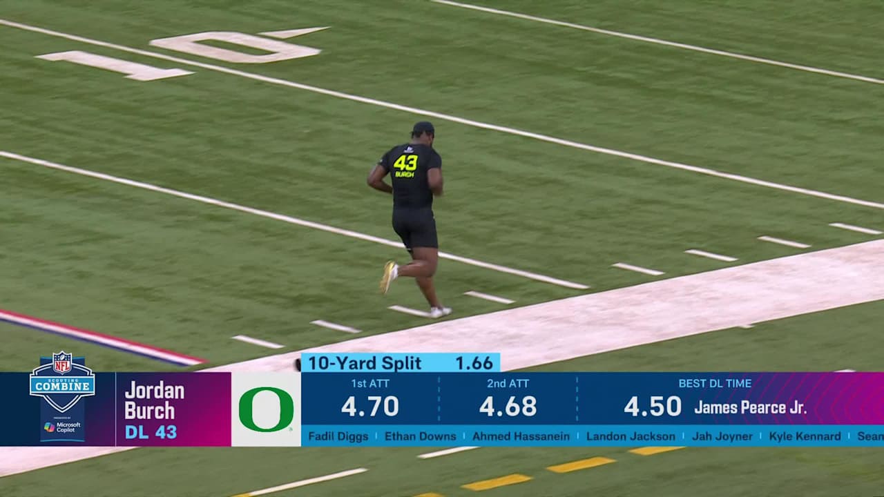 Oregon Defensive End Jordan Burch 40-Yard Dash - 2025 NFL Combine