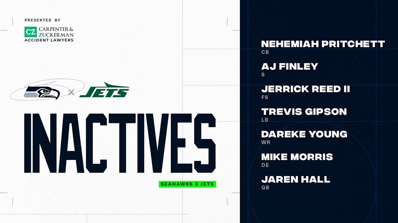 Seahawks at Jets Week 13 Inactives