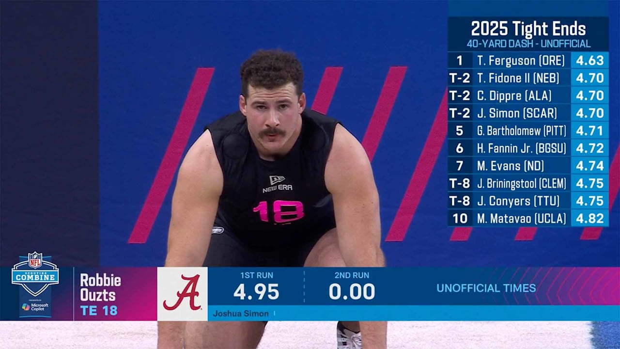 Robbie Ouzts Runs Official 4.91-second 40-yard Dash At 2025 NFL Combine