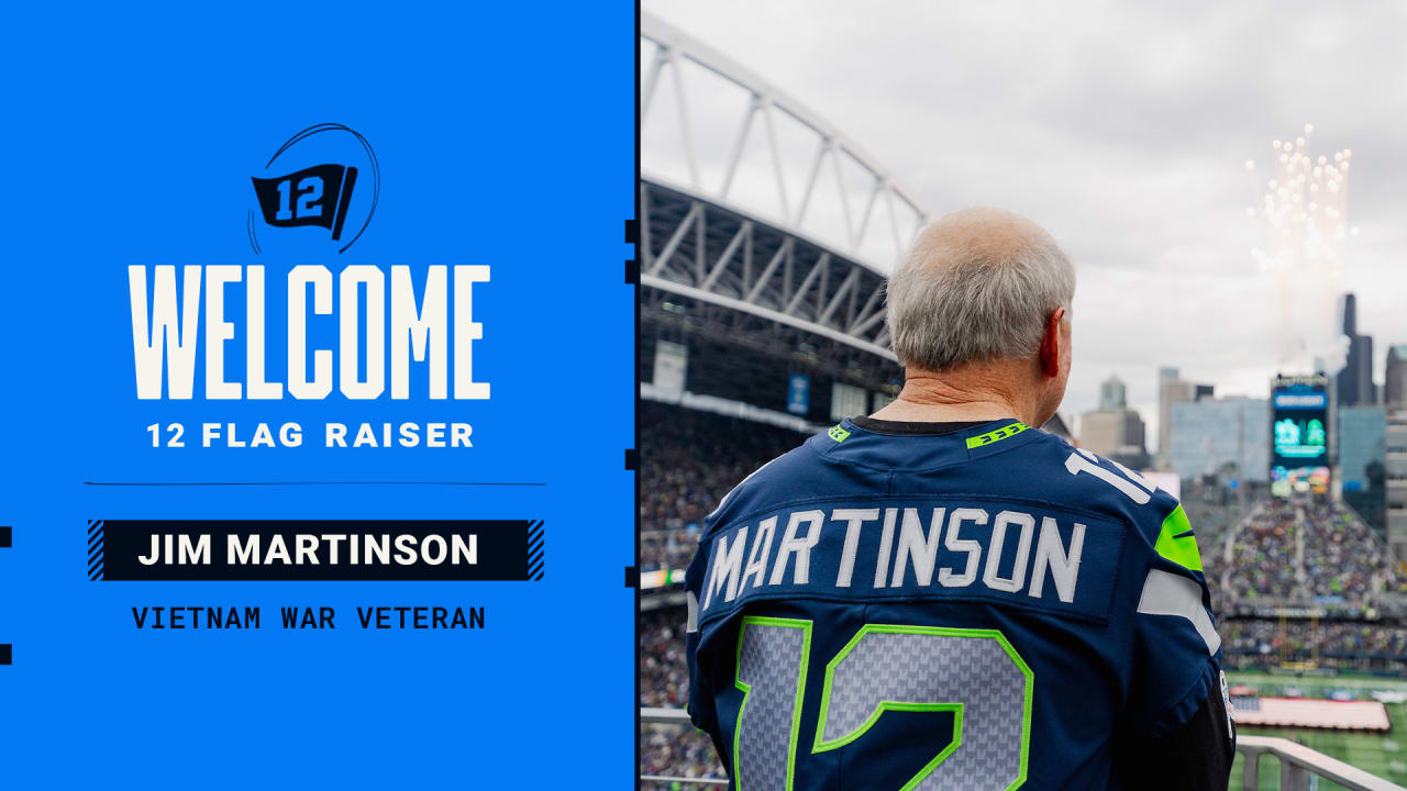 PHOTOS: Vietnam War Veteran Jim Martinson Raises 12 Flag Ahead Of Kickoff