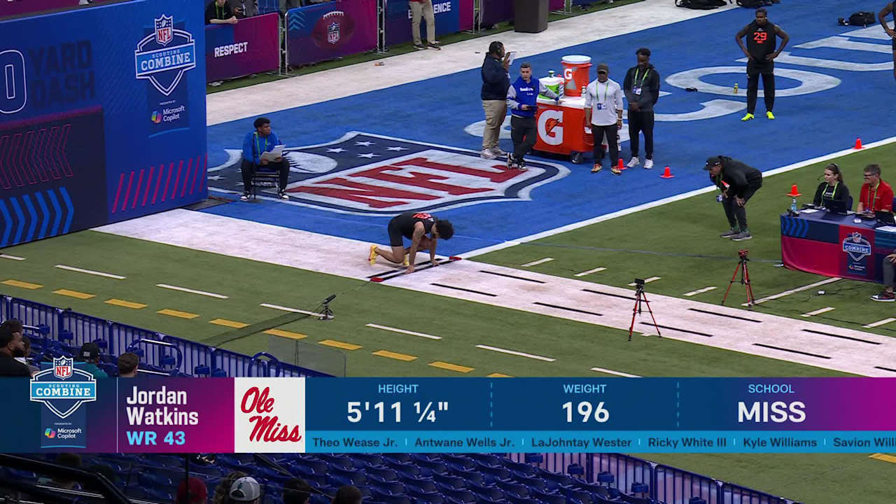 Ole Miss Wide Receiver Jordan Watkins Runs Official 4.37-Second 40-Yard ...