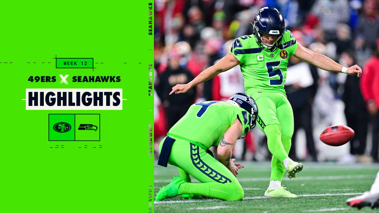 2023 Week 12 Seahawks vs. 49ers Jason Myers Makes 30-Yard Field Goal ...