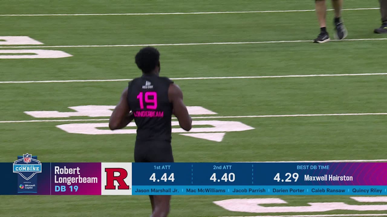 Rutgers Cornerback Robert Longerbeam 40-Yard Dash - 2025 NFL Combine