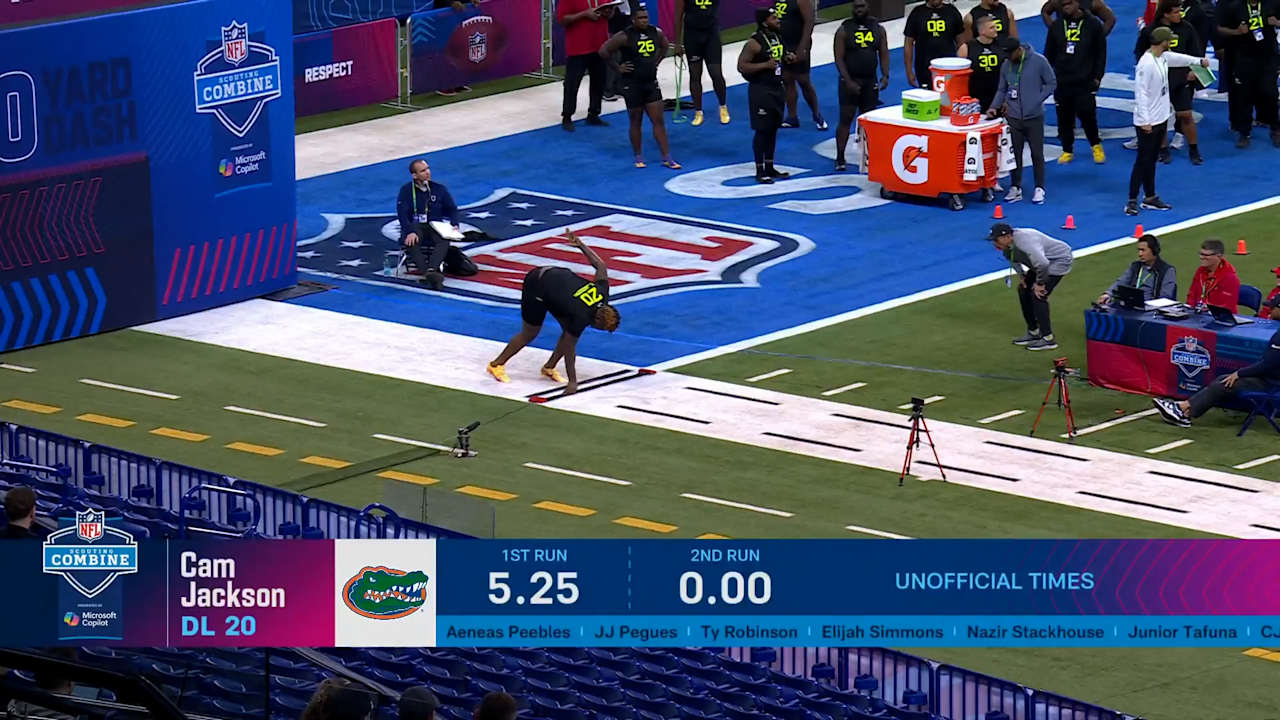 Florida Defensive Tackle Cam Jackson 40-Yard Dash - 2025 NFL Combine
