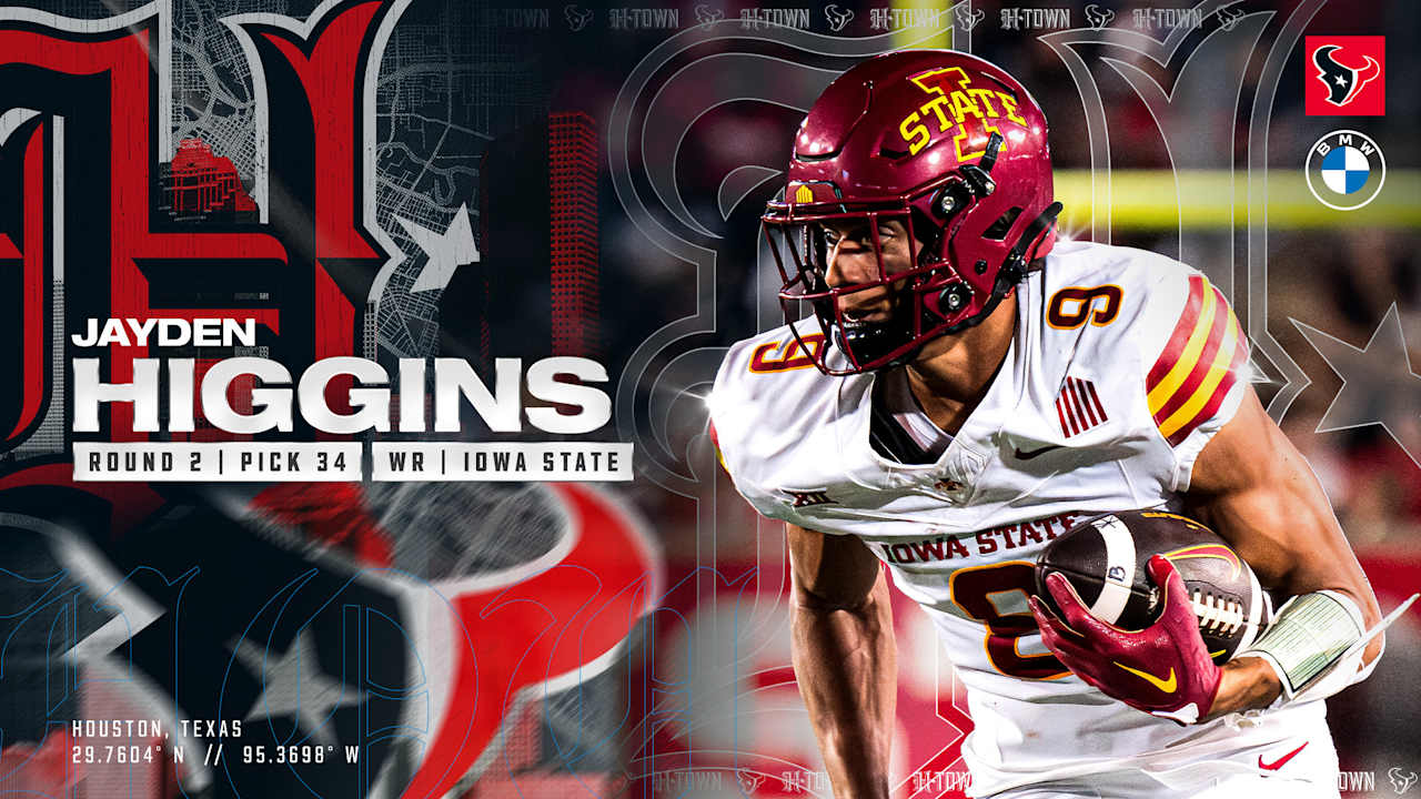 The Houston Texans selected Iowa State wide receiver Jayden Higgins ...