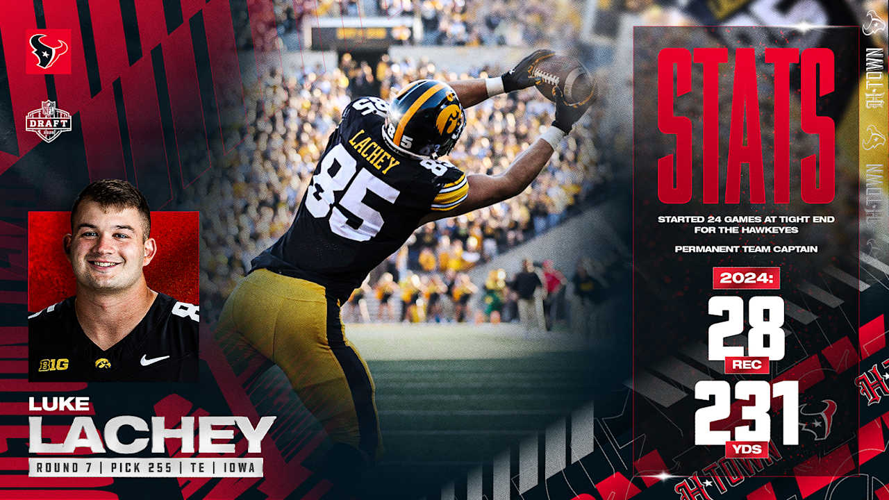 The Houston Texans selected Iowa tight end Luke Lachey the seventh ...