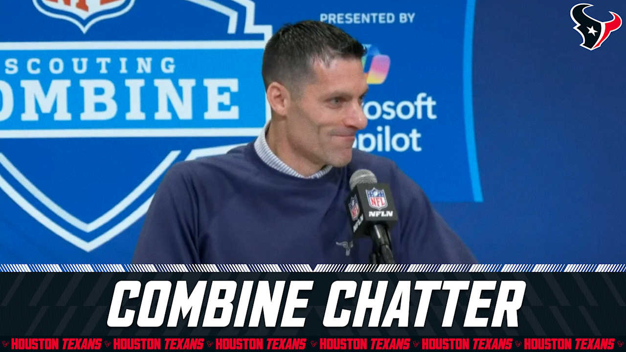 Houston Texans Executive Vice President/General Manager Nick Caserio met with the media during a ...