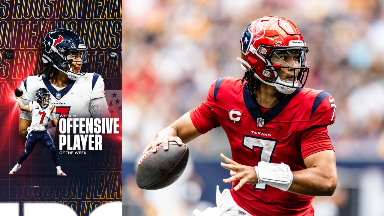 Houston Texans quarterback C.J. Stroud was named the AFC Offensive Player of the Week on ...