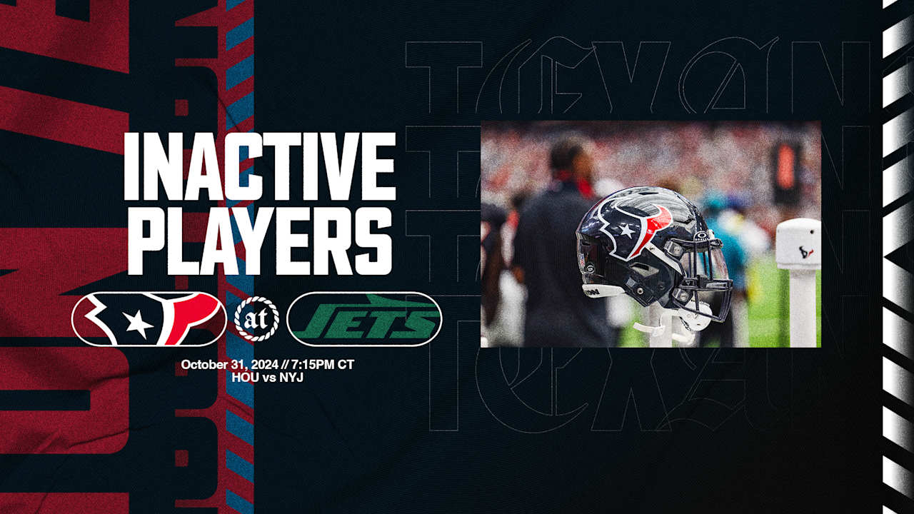 The Houston Texans released their inactives for Week 9, and they'll be ...