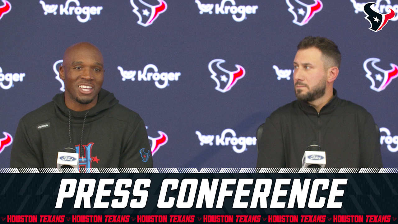 Houston Texans Head Coach DeMeco Ryans and Offensive Coordinator Nick Caley address the media