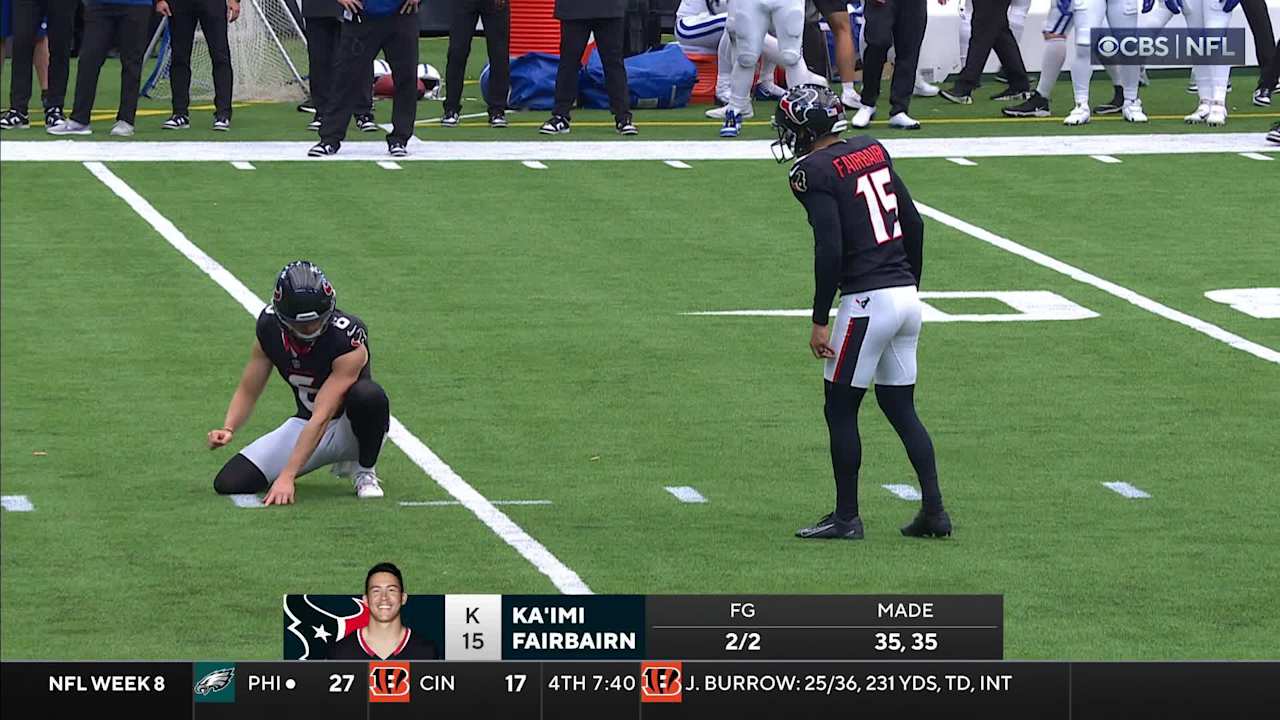 Ka'imi Fairbairn's 34-yard FG boosts Texans' lead 23-13