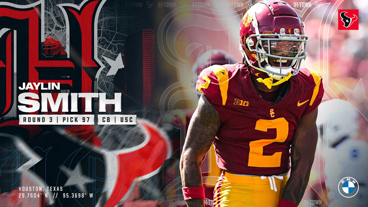The Houston Texans traded picks in the third round to snare USC cornerback Jaylin Smith at 97th ...