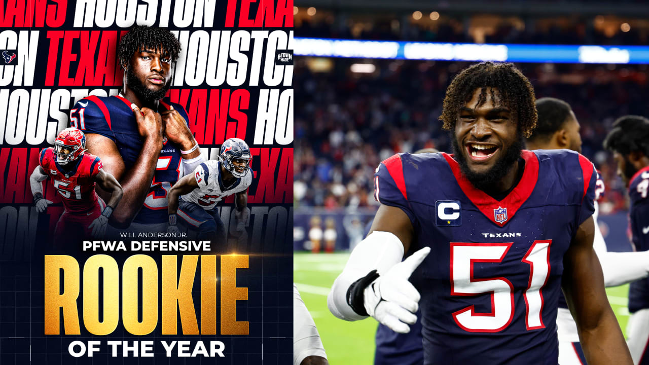 | Will Anderson Jr. wins PFWA's Defensive Rookie of the Year