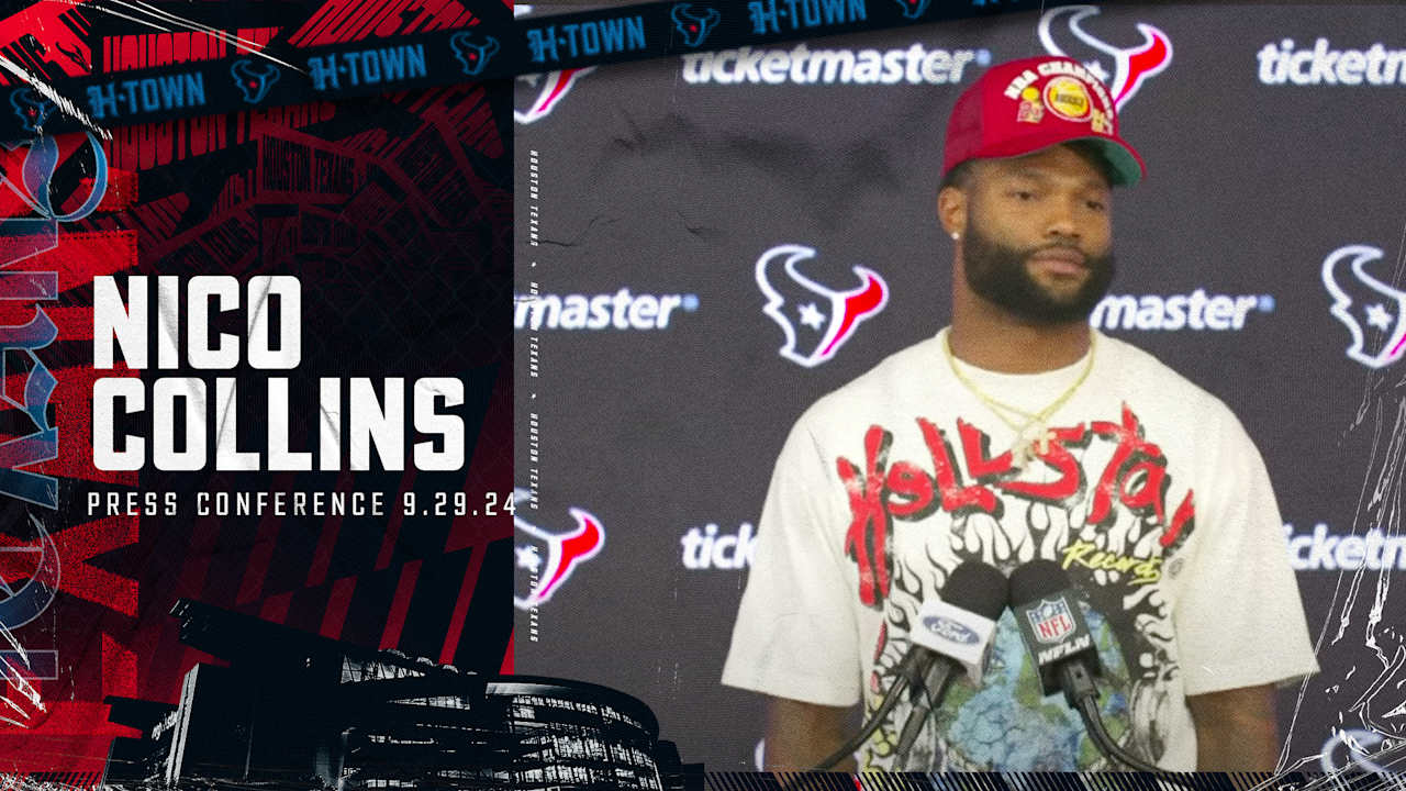 Nico Collins speaks to media following Week 4