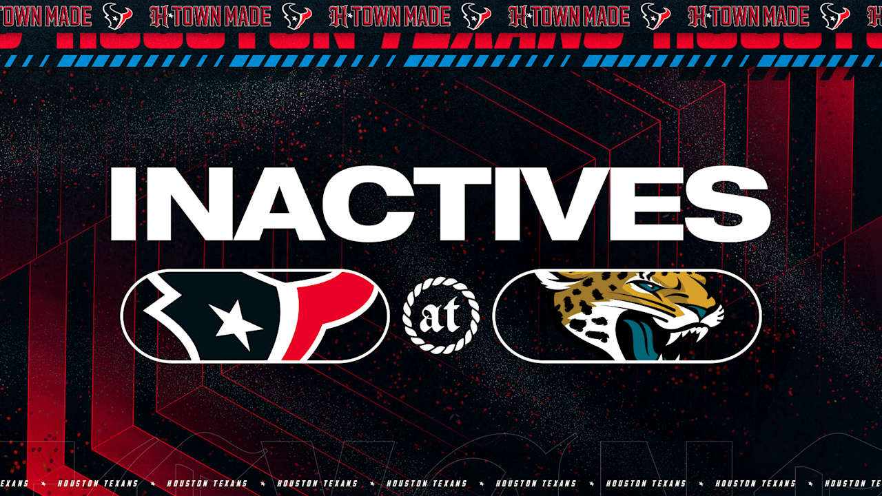 Texans Inactives: Week 3 at Jacksonville Jaguars
