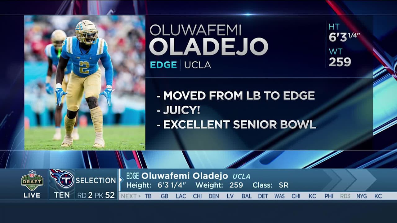 Titans Select Femi Oladejo with No. 52 Pick in 2025 Draft | NFL Network