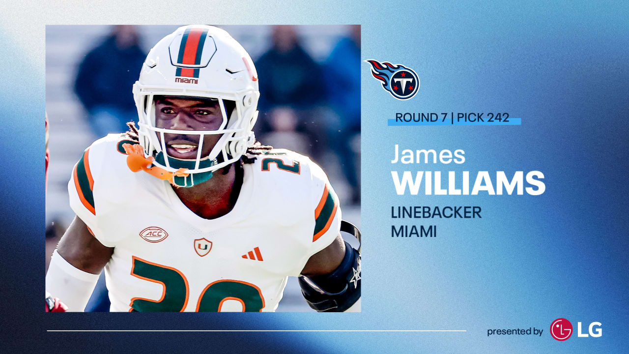 Titans Select Miami LB/S James Williams in Seventh Round of the NFL Draft