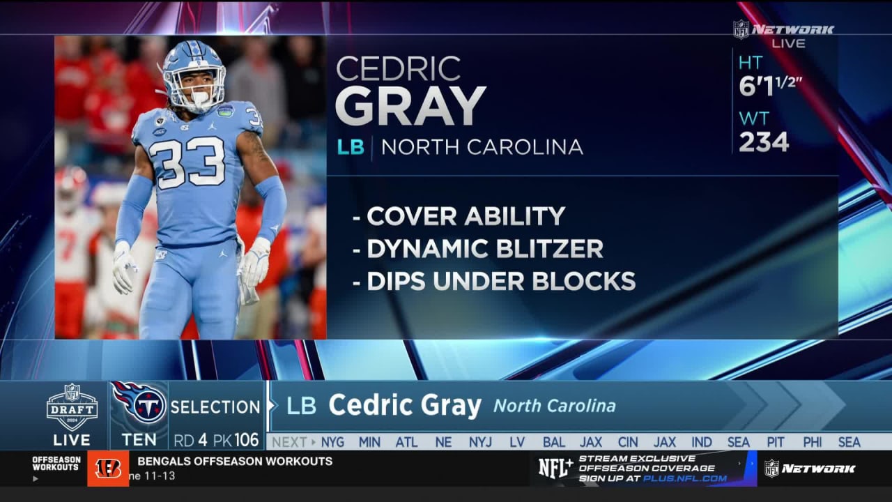 Titans Select Cedric Gray with No. 106 Pick in 2024 Draft | NFL Network