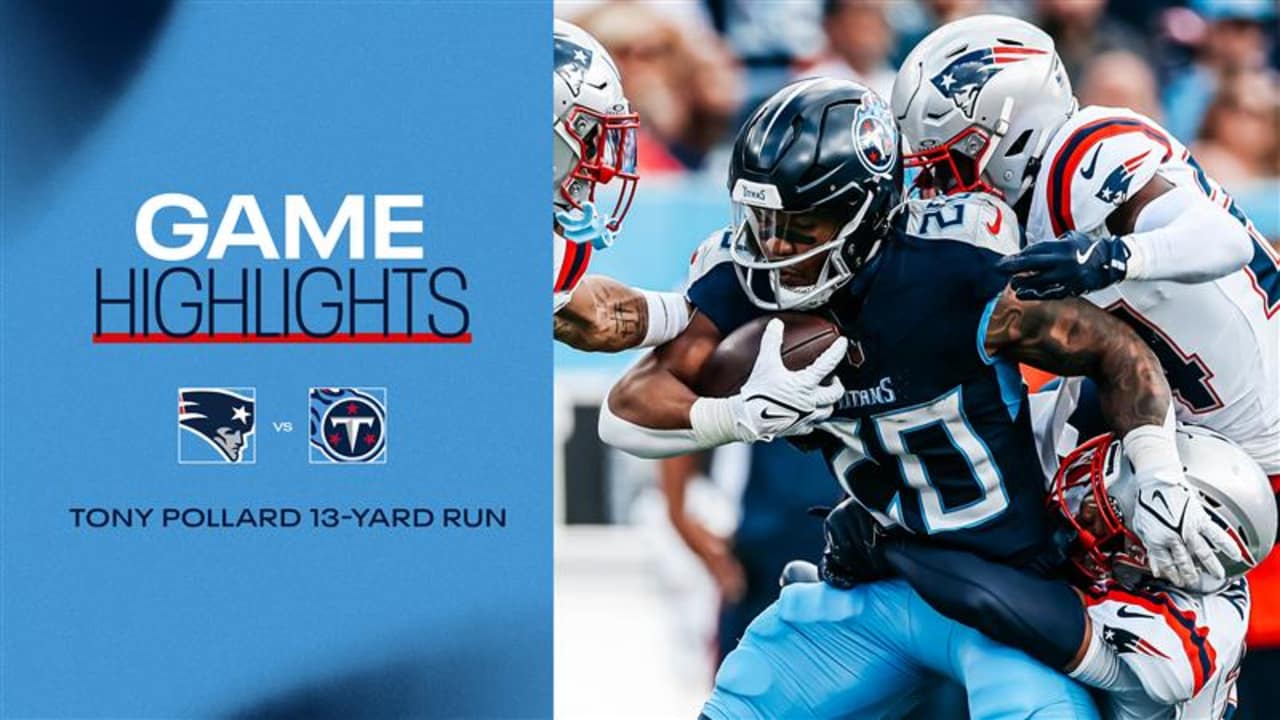 Titans RB Tony Pollard Eludes Patriots' Defensive Front for 13 Yards ...