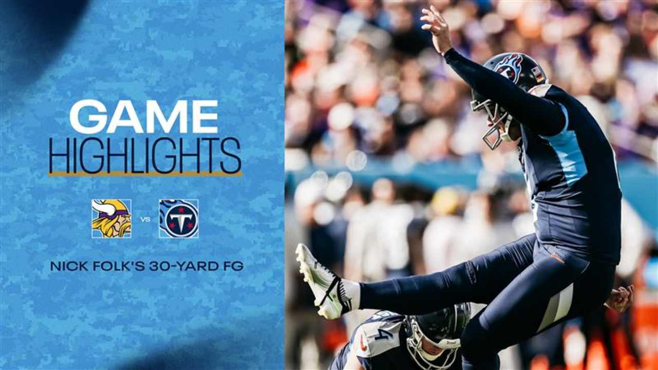 Nick Folk's 30-Yard FG Opens Scoring in Vikings-Titans | Game Highlights