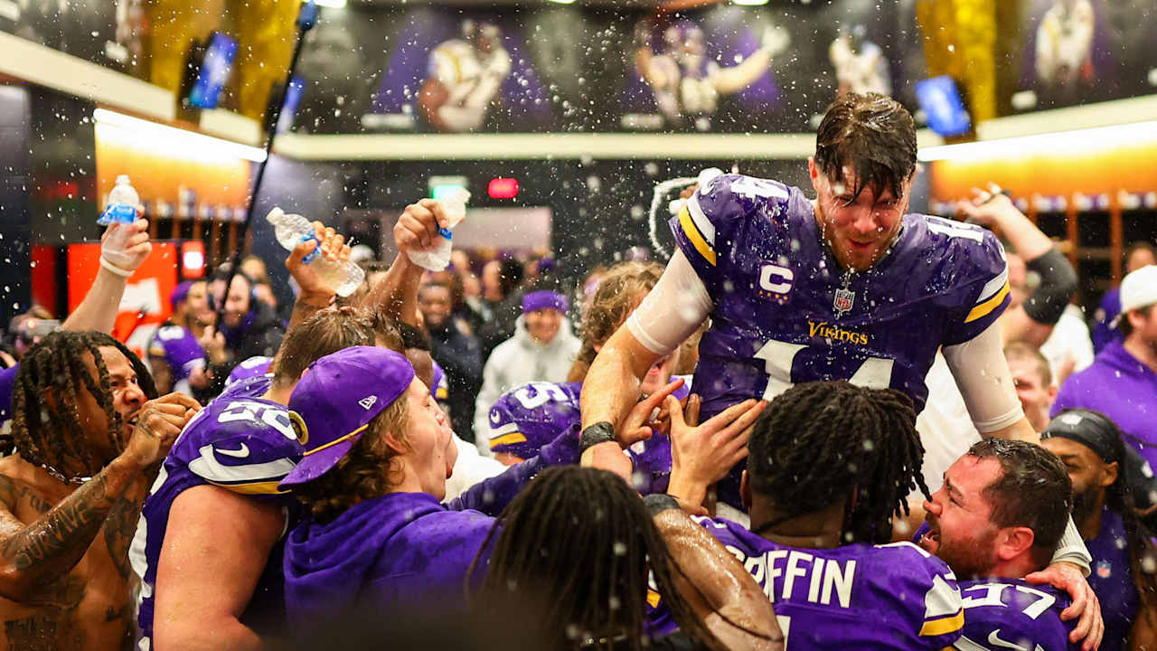 Celebration Photos from Vikings Win Over Packers
