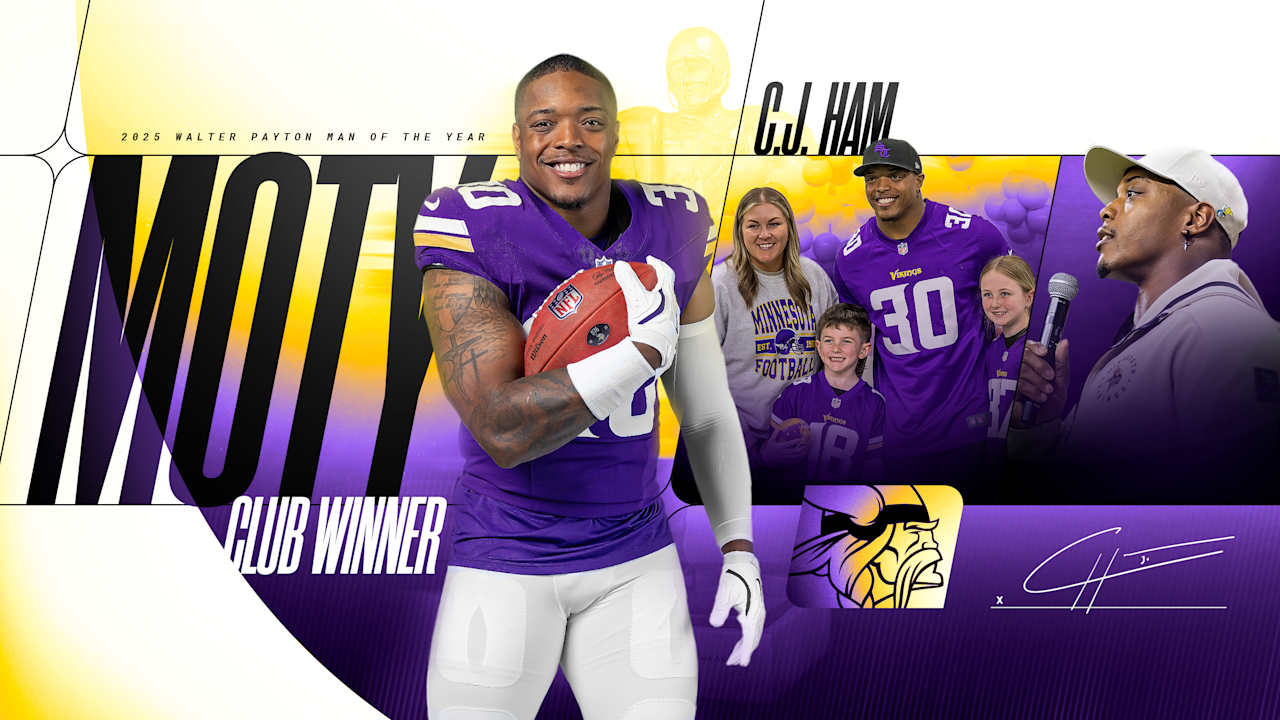 The Man He's Always Been: C.J. Ham Named Vikings 2025 Walter Payton NFL ...
