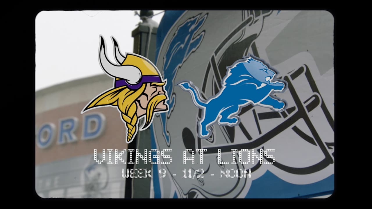 Vikings vs. Lions Week 9 Game Trailer