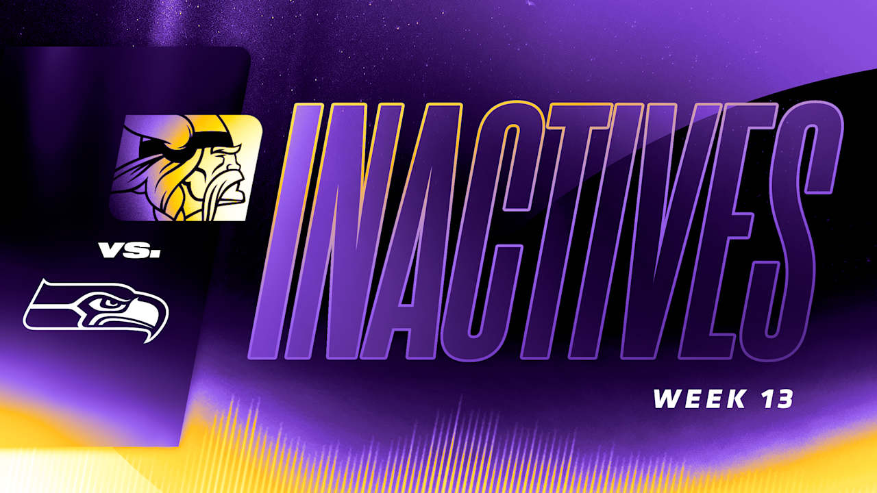 2025 Vikings vs. Seahawks Week 13 Inactives