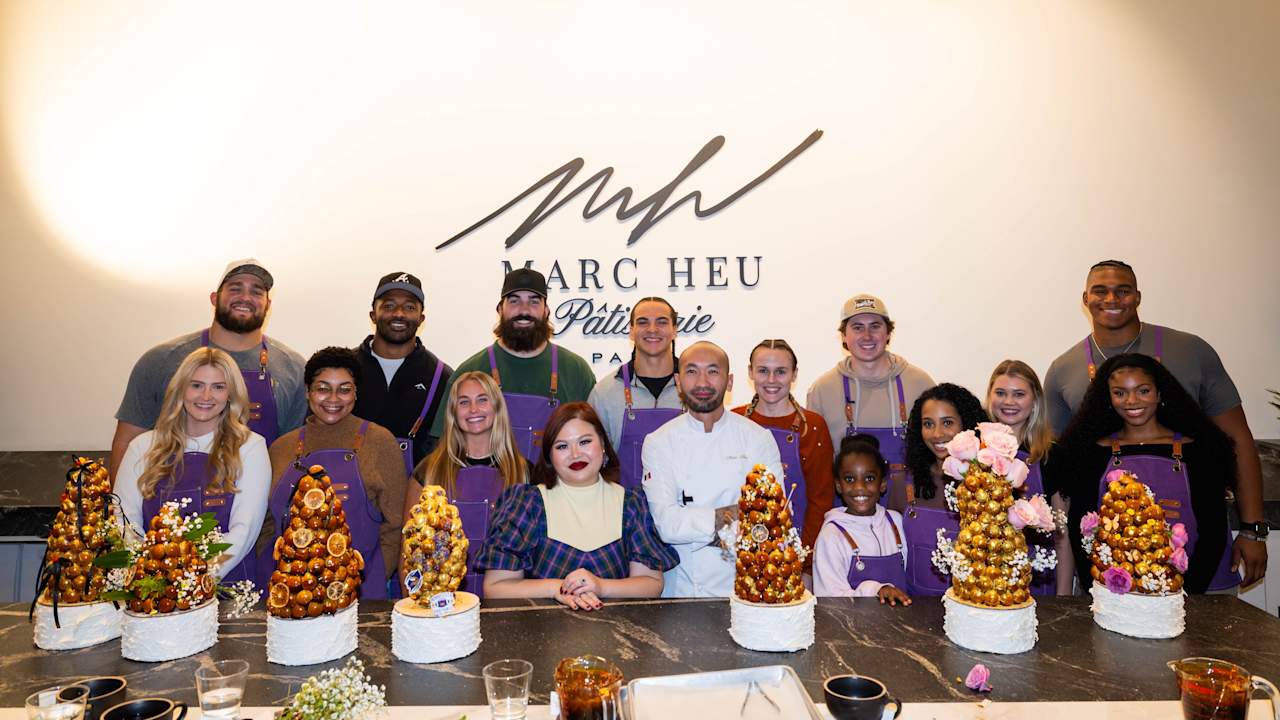 Vikings Home Team Attend Cooking Class at Marc Heu Patisserie